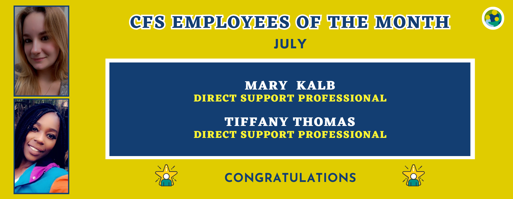 July Employees of the Month at CFS - The Center for Family Support